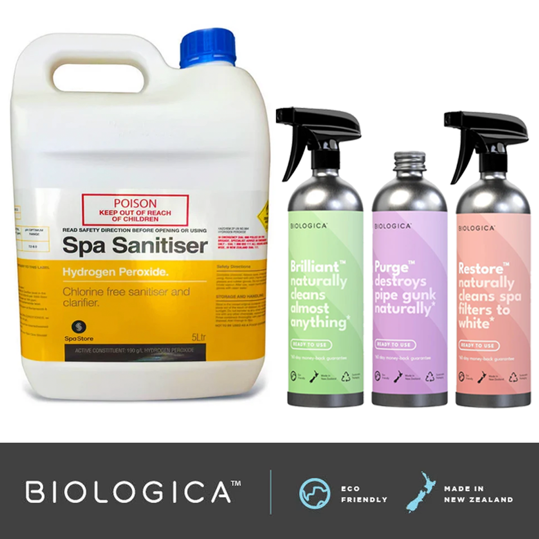 Spa Store Sanitiser + Biologica: Spa Cleaning Kit | SpaStore